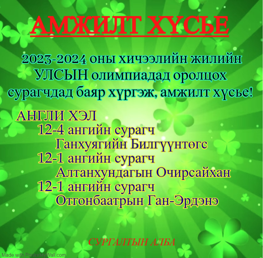 Мэдээлэл оруулсан Bolovsrol